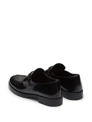 Prada Triangle Logo Leather Loafers