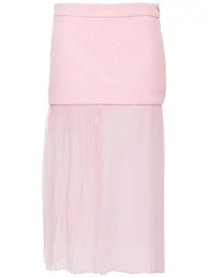 Gucci Layered Silk-tweed Midi Skirt