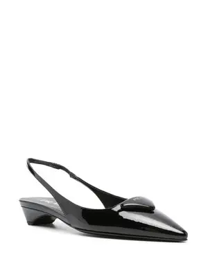 Prada Triangle Logo Leather Pumps