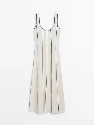 Massimo Dutti Linen-Blend Strappy Dress - White | Editorialist