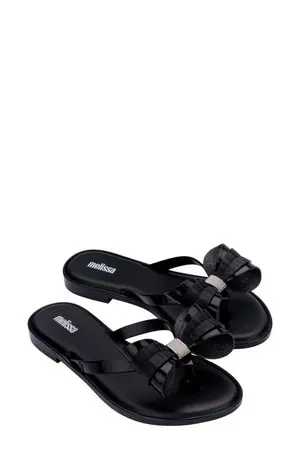 Melissa Slim V Flip Flop - Black/beige