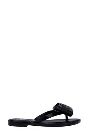 Melissa Slim V Flip Flop - Black/beige