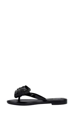 Melissa Slim V Flip Flop - Black/beige