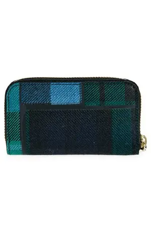 Comme Des Garçons Patchwork Tartan Zip Wallet - Green