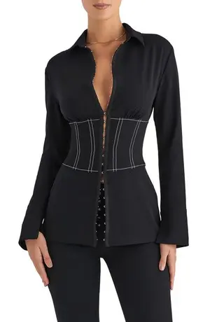 MISTRESS ROCKS Long Sleeve Corset Shirt