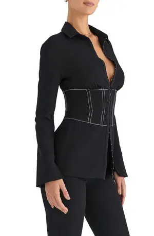 MISTRESS ROCKS Long Sleeve Corset Shirt