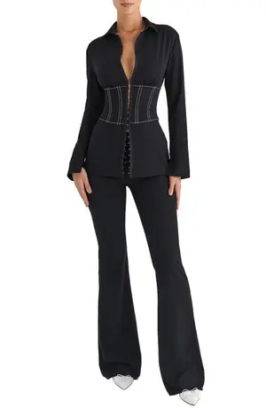MISTRESS ROCKS Long Sleeve Corset Shirt