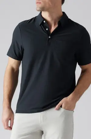 RHONE Wfh Knit Polo Black Solid