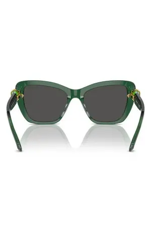 SWAROVSKI 52mm Cat Eye Sunglasses - Dark Green/dark Grey