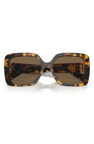 Miu Miu 56mm Square Sunglasses - Blond Havana