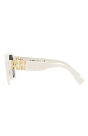 Miu Miu 56mm Square Sunglasses - White