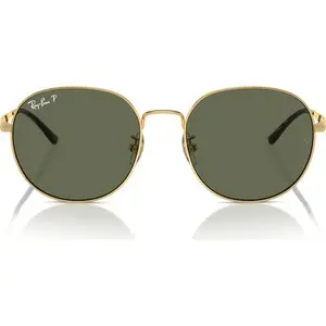 Ray-ban 57mm Polarized Round Phantos Sunglasses - Gold Flash
