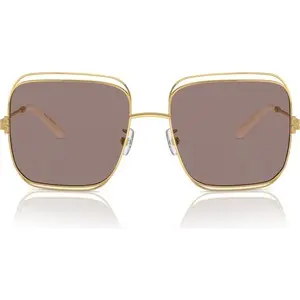 Tory Burch Tory Burch 57mm Eleanor Square Sunglasses Gold