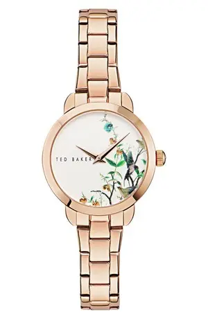Ted Baker London Ted Baker London Floral Dial Watch Rose Goldone