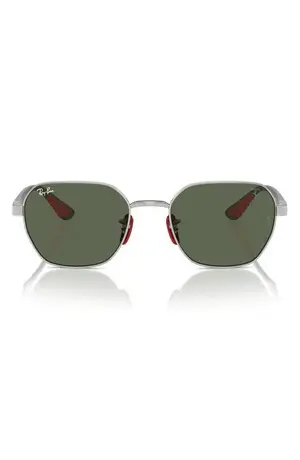 Ray-ban X Scuderia Ferrari 54mm Chromance Irregular Sunglasses - Silver