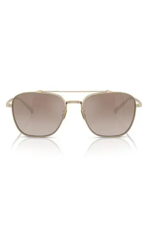 Oliver Spencer Rivetti 55mm Gradient Pilot Sunglasses - Brown Gold