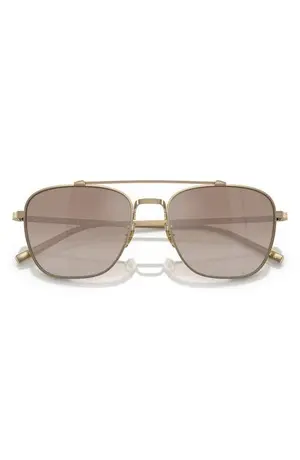 Oliver Spencer Rivetti 55mm Gradient Pilot Sunglasses - Brown Gold
