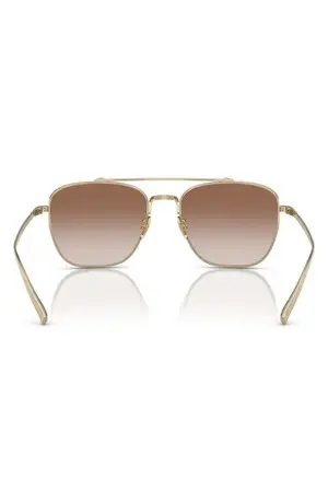 Oliver Spencer Rivetti 55mm Gradient Pilot Sunglasses - Brown Gold