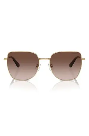 SWAROVSKI 59mm Square Frame Sunglasses - Pale Gold
