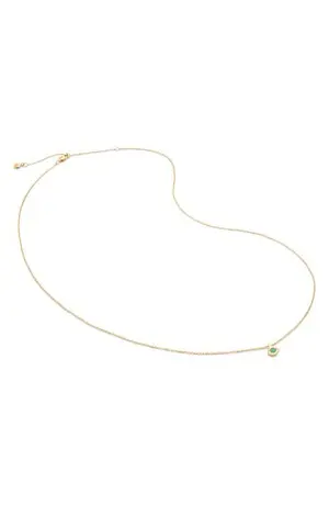 Monica Vinader Siren Emerald Pendant Necklace - Yellow Gold