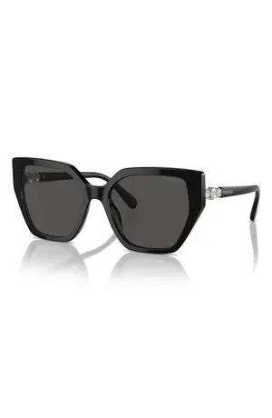 SWAROVSKI 57mm Constella Cat Eye Sunglasses - Black