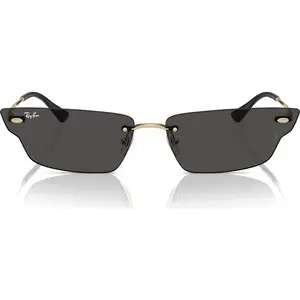 Ray-ban 63mm Rimless Butterfly Sunglasses - Gold/black