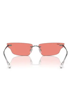 Ray-ban 63mm Rimless Butterfly Sunglasses - Pink