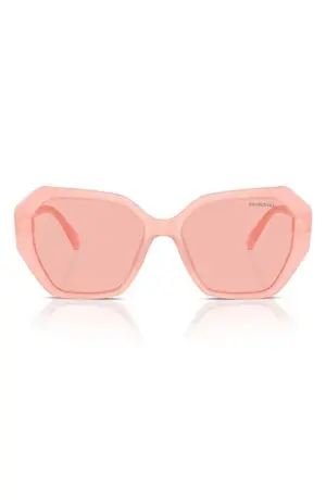 SWAROVSKI 56mm Photochromic Octagon Sunglasses - Pink