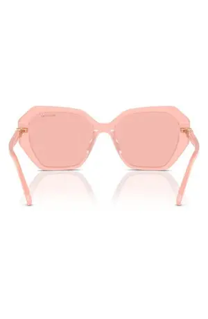 SWAROVSKI 56mm Photochromic Octagon Sunglasses - Pink