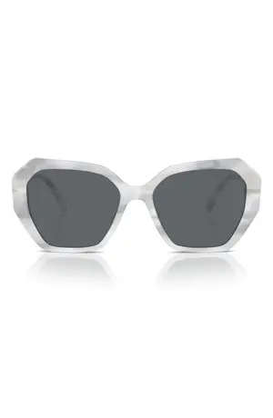 SWAROVSKI 56mm Photochromic Octagon Sunglasses - White