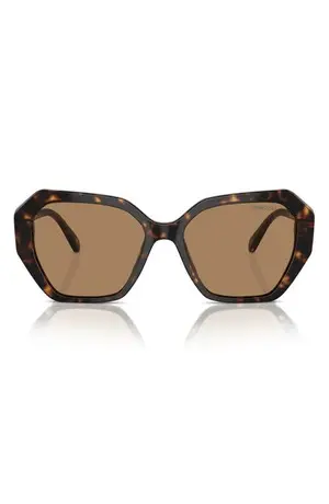 SWAROVSKI 56mm Constella Round Sunglasses - Dark Havana