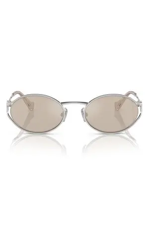 Miu Miu 54mm Oval Sunglasses - Silver