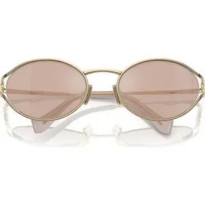 Miu Miu 54mm Oval Sunglasses - Silver/pink Mirror Silver