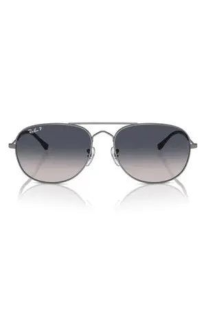 Ray-ban Bain Bridge 57mm Gradient Polarized Aviator Sunglasses - Gunmetal
