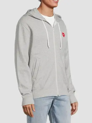 Play Comme Des Garcon Invader Heart Cotton Hoodie