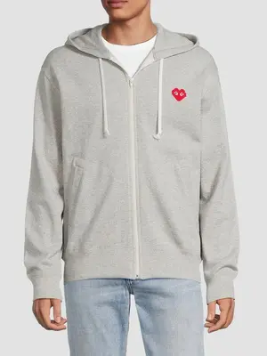 Play Comme Des Garcon Invader Heart Cotton Hoodie