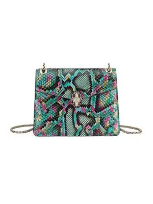 BVLGARI BVLGARI Serpenti Forever Python Flap Bag - Neutral