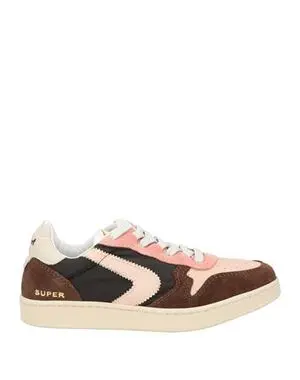 VALSPORT Dark Leather And Textile Fiber Sneakers - Brown