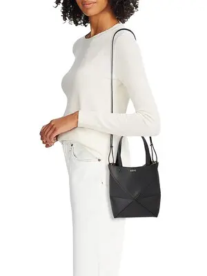 Loewe Puzzle Fold Tote Bag - Black