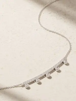 De Beers Dewdrop Diamond And 18-karat White Necklace - Gold
