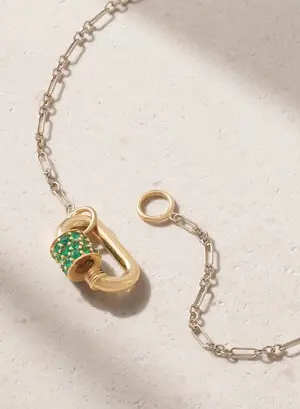 MARLA AARON 14-karat And Emerald Baby Lock Necklace