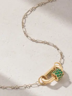 MARLA AARON 14-karat And Emerald Baby Lock Necklace