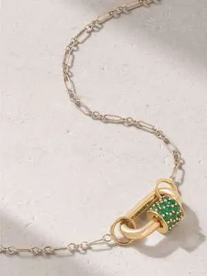 MARLA AARON 14-karat And Emerald Baby Lock Necklace
