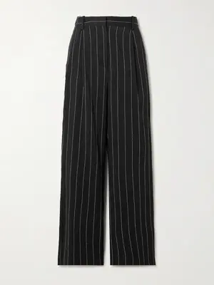 Loulou De Saison Enyo Pinstriped Wide-leg Pants