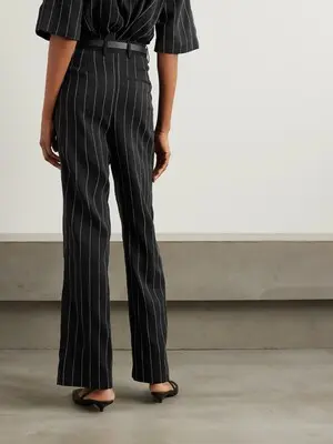 Loulou De Saison Enyo Pinstriped Wide-leg Pants
