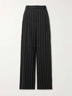 Loulou De Saison Enyo Pinstriped Wide-leg Pants