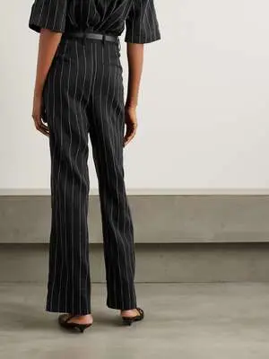 Loulou De Saison Enyo Pinstriped Wide-leg Pants