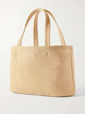 JIMMY CHOO Avenue Logo-embroidered Raffia Tote