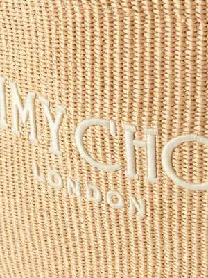 JIMMY CHOO Avenue Logo-embroidered Raffia Tote