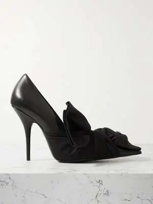 Balenciaga Poplin-trimmed Leather Knife Pumps